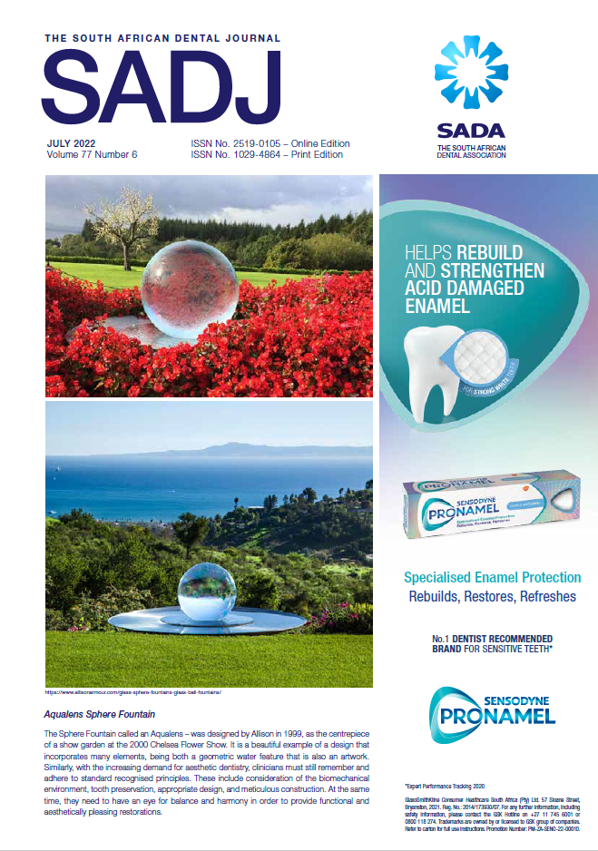 SADJ Volume 77 Issue 06 July 2022 | South African Dental Association