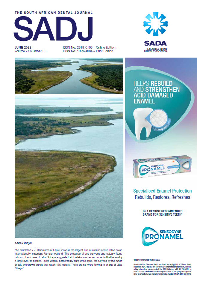SADJ Volume 77 Issue 05 June 2022 | South African Dental Association