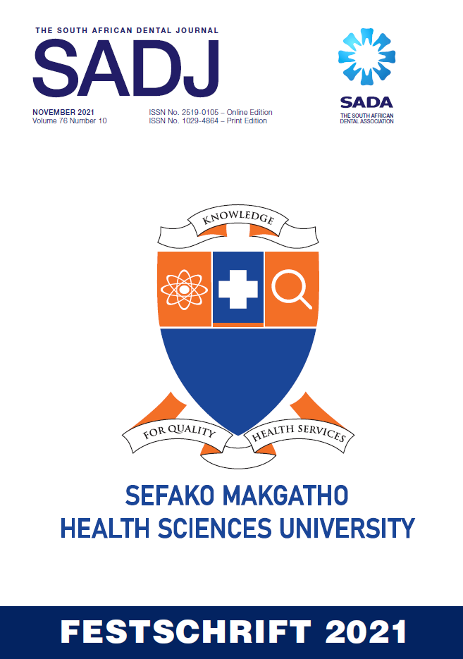 SADJ Volume 76 Issue 10 November 2021 | South African Dental Association
