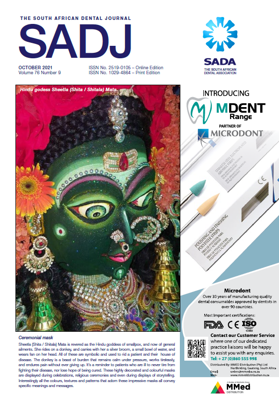 SADJ Volume 76 Issue 09 October 2021 | South African Dental Association